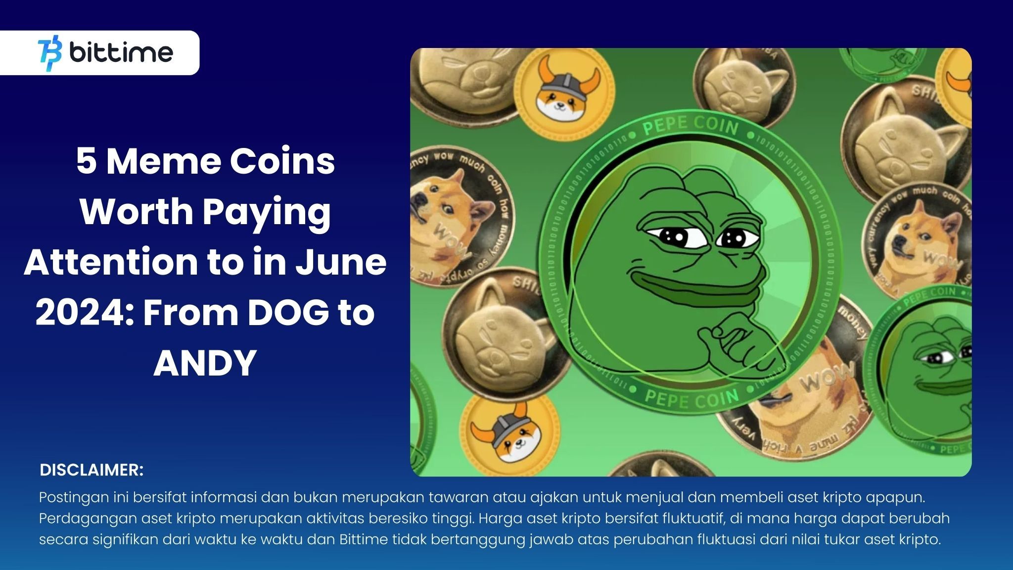 5 Meme Coins Worth Paying Attention to in June 2024: From DOG to ANDY