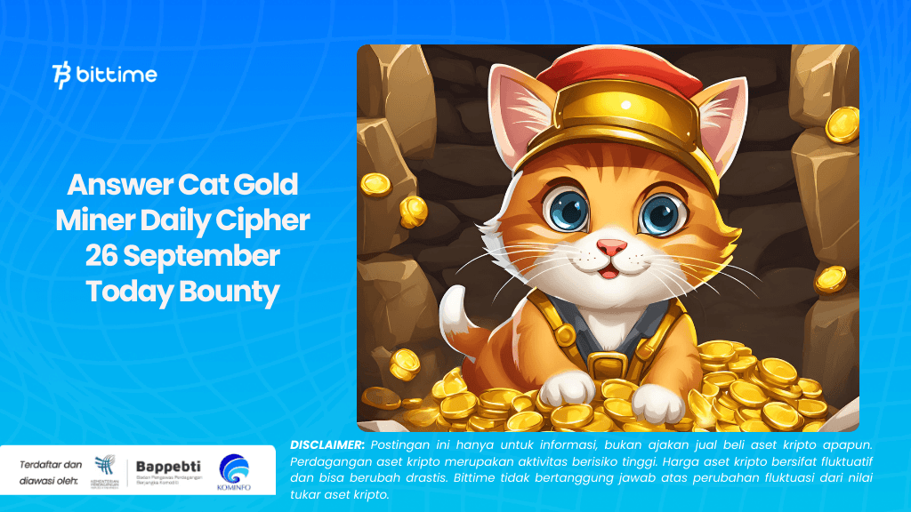 Answer Cat Gold Miner Daily Cipher 26 September Today Bounty