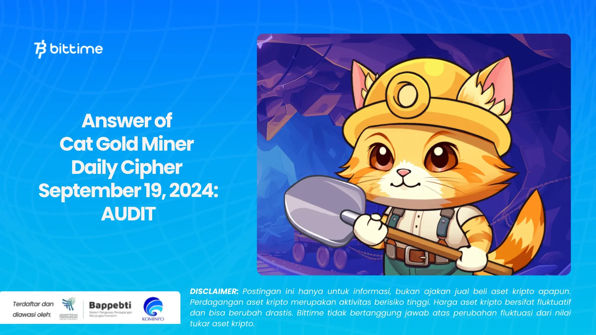 Answer of Cat Gold Miner Daily Cipher September 19, 2024: