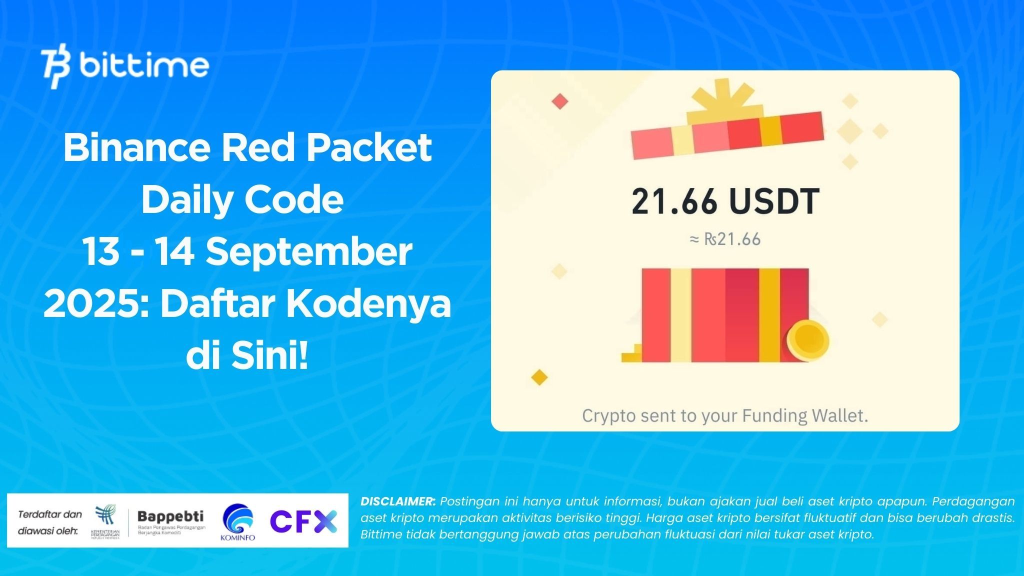 Binance Red Packet Daily Code 13 - 14 September 2025