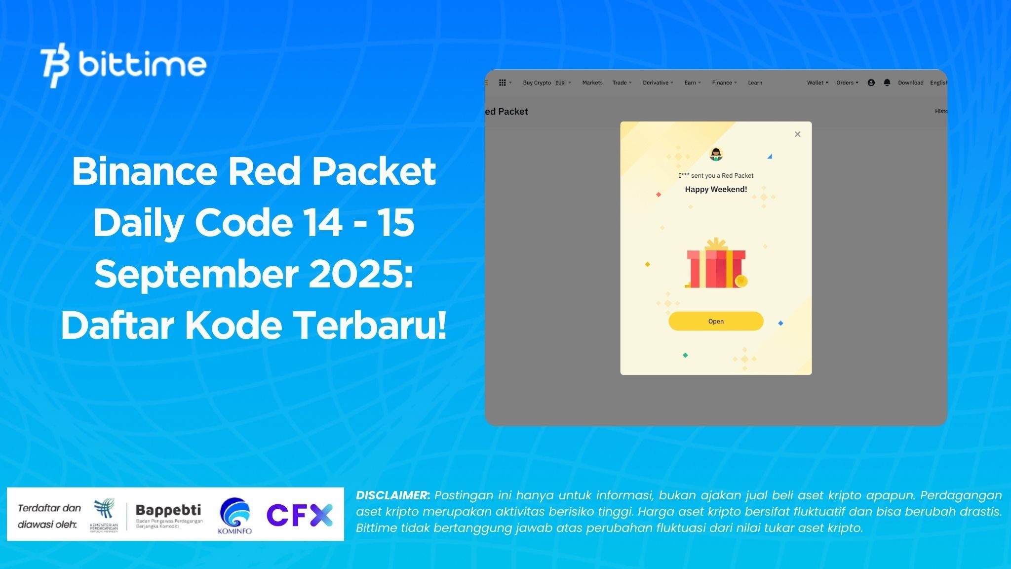 Binance Red Packet Daily Code September 14 - 15, 2025