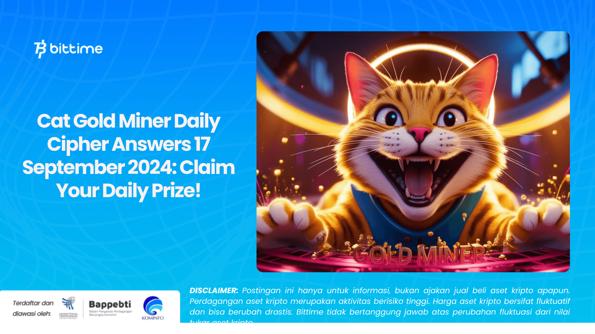 Cat Gold Miner Daily Cipher Answers 17 September 2024: Claim Your Daily Prize!