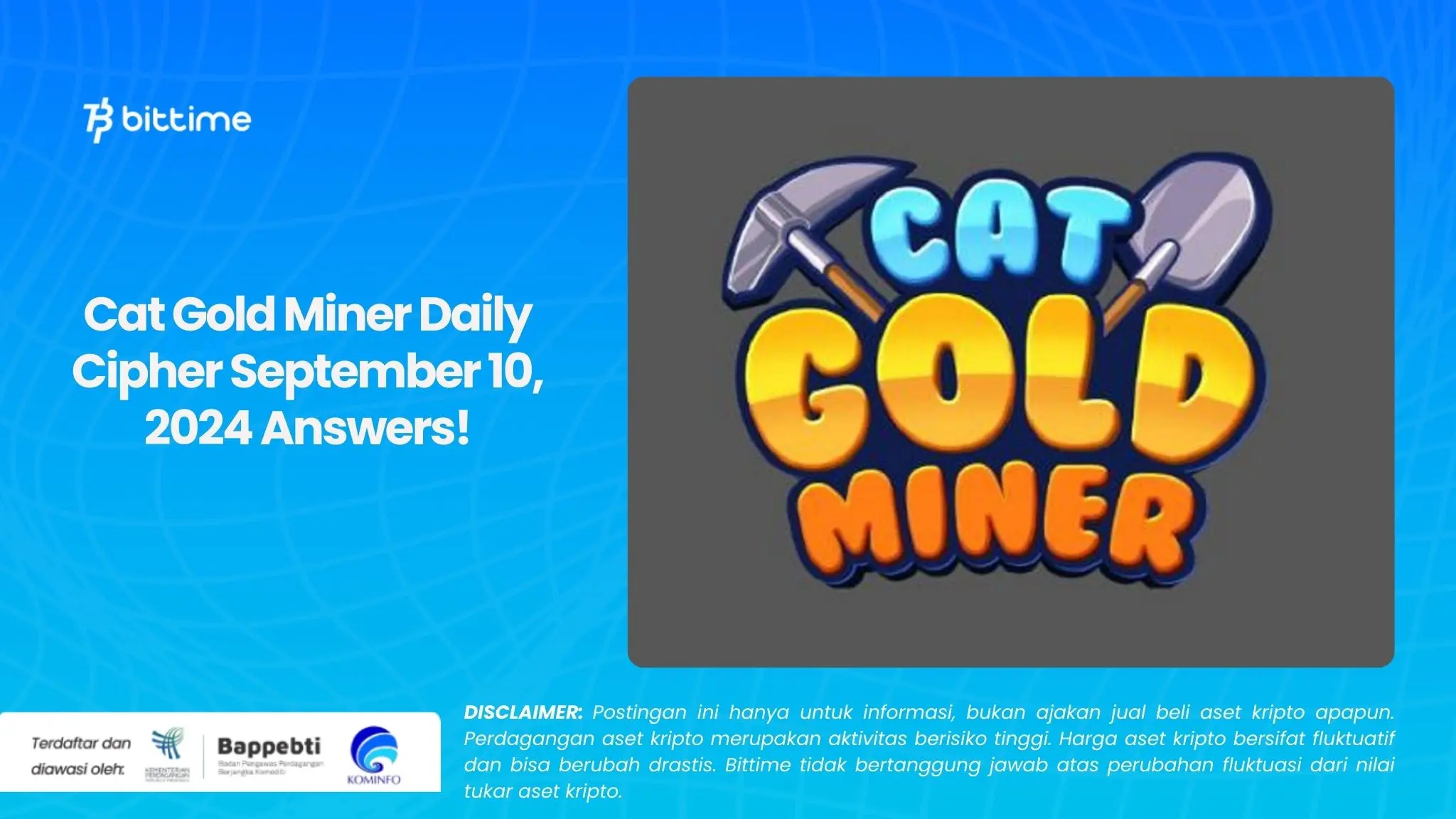 Cat Gold Miner Daily Cipher September 10, 2024 Answers!