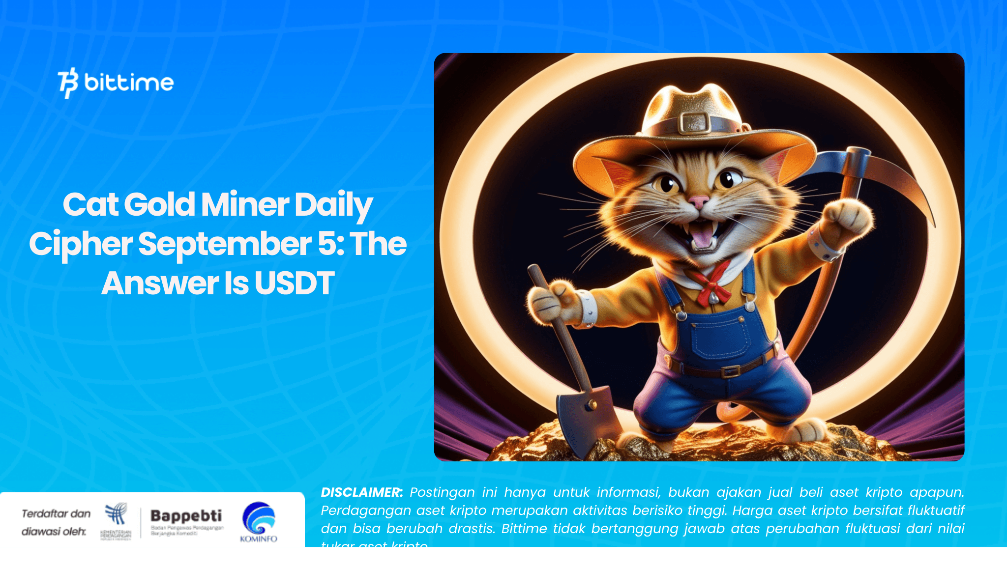 Cat Gold Miner Daily Cipher September 5: The Answer Is USDT