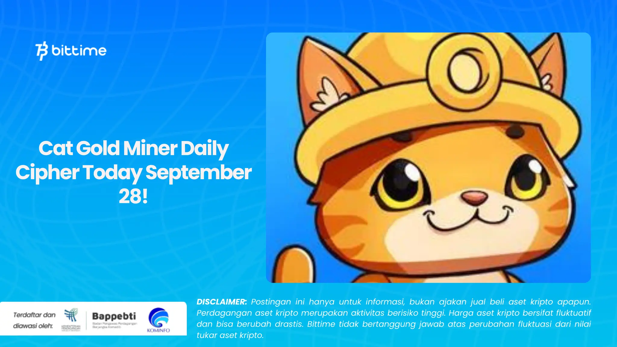 Cat Gold Miner Daily Cipher Today September 28!