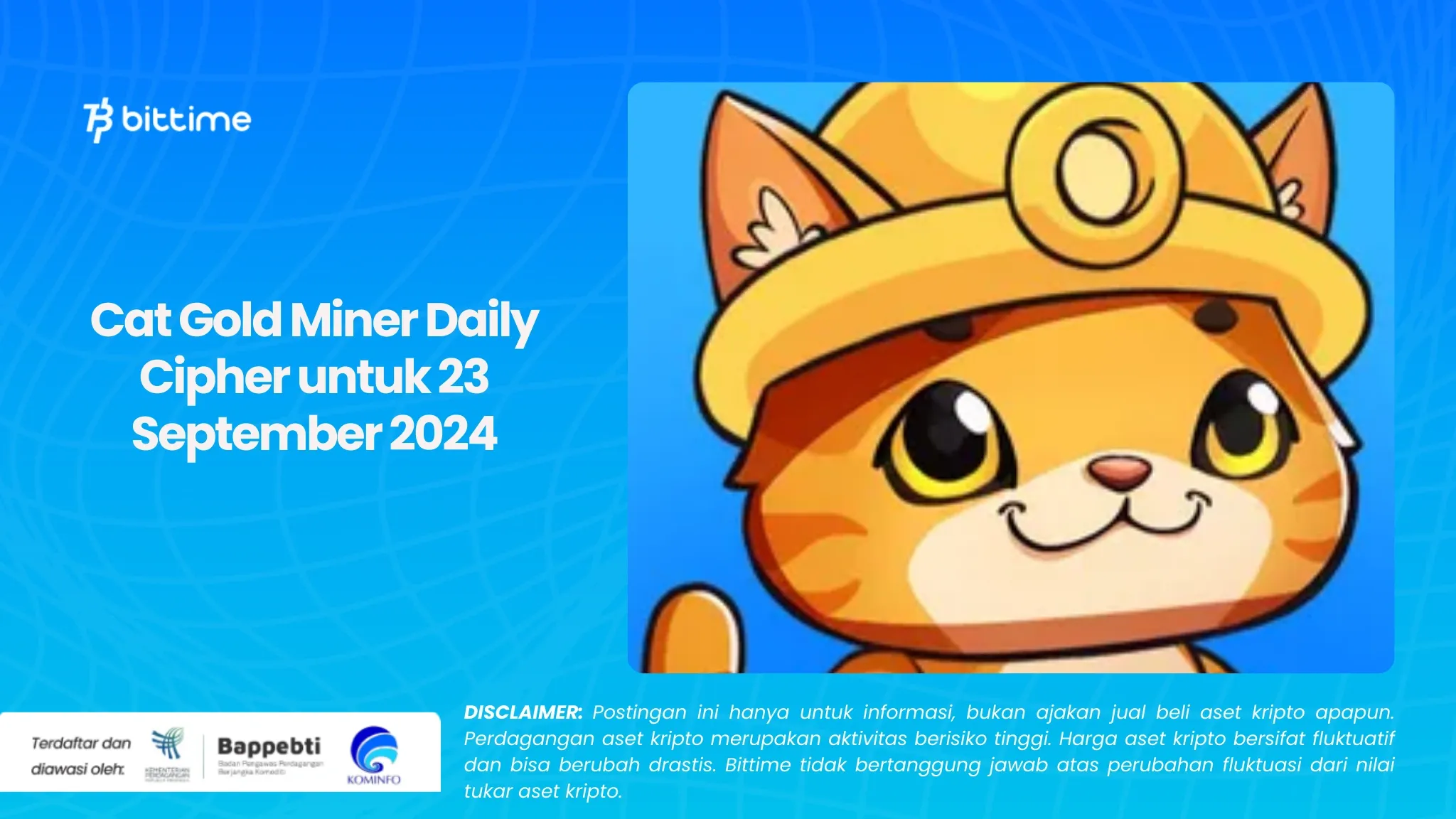 Cat Gold Miner Daily Cipher untuk 23 September 2024