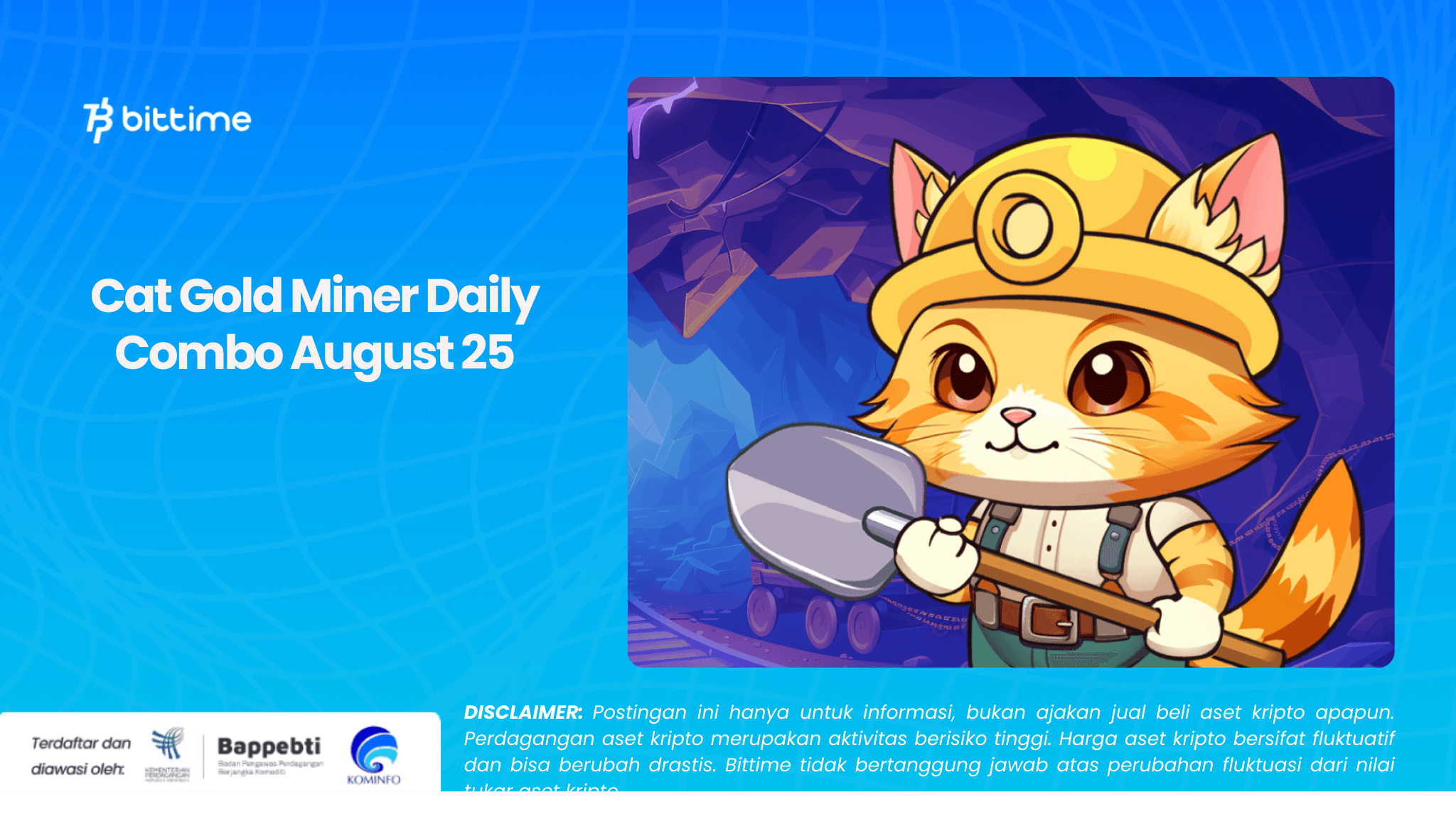 Cat Gold Miner Daily Combo August 25