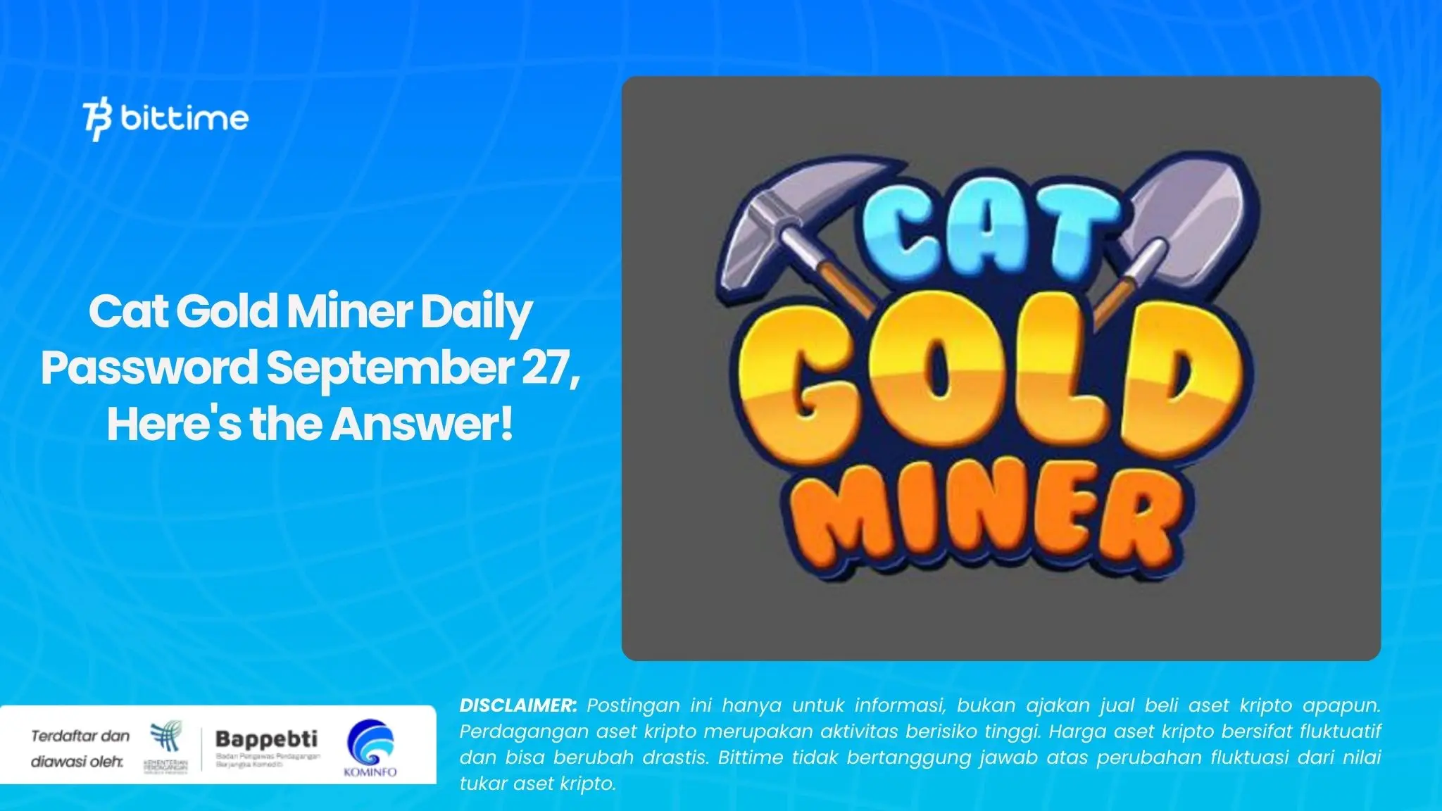 Cat Gold Miner Daily Password September 27, Here's the Answer!