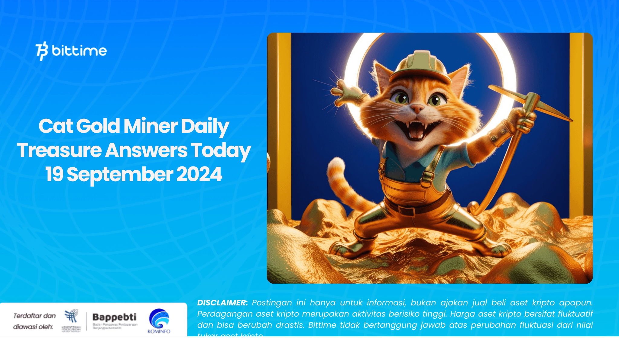 Cat Gold Miner Daily Treasure Answers Today 19 September 2024