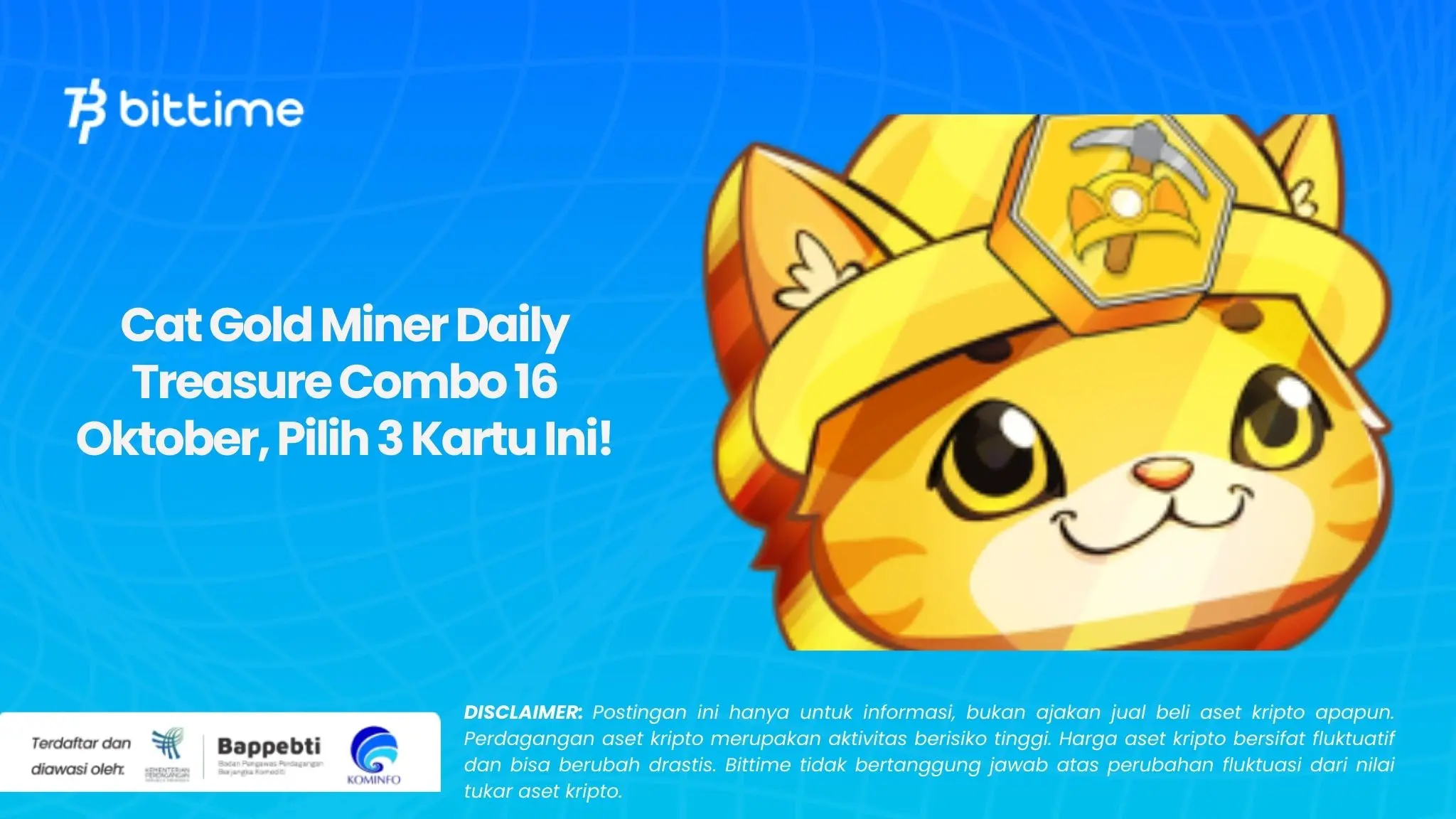 Cat Gold Miner Daily Treasure Combo 16 Oktober, Pilih 3 Kartu Ini!