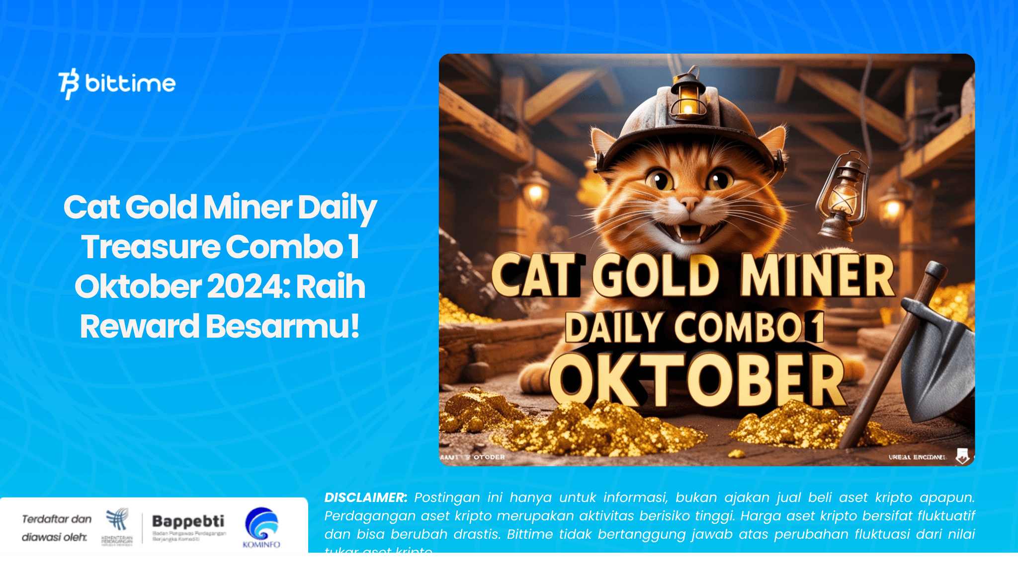 Cat Gold Miner Daily Treasure Combo 1 Oktober 2024: Raih Reward Besarmu!