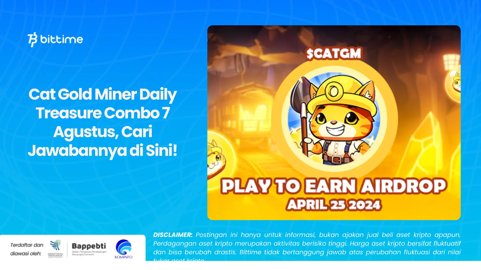 Cat Gold Miner Daily Treasure Combo 7 Agustus, Cari Jawabannya di Sini!