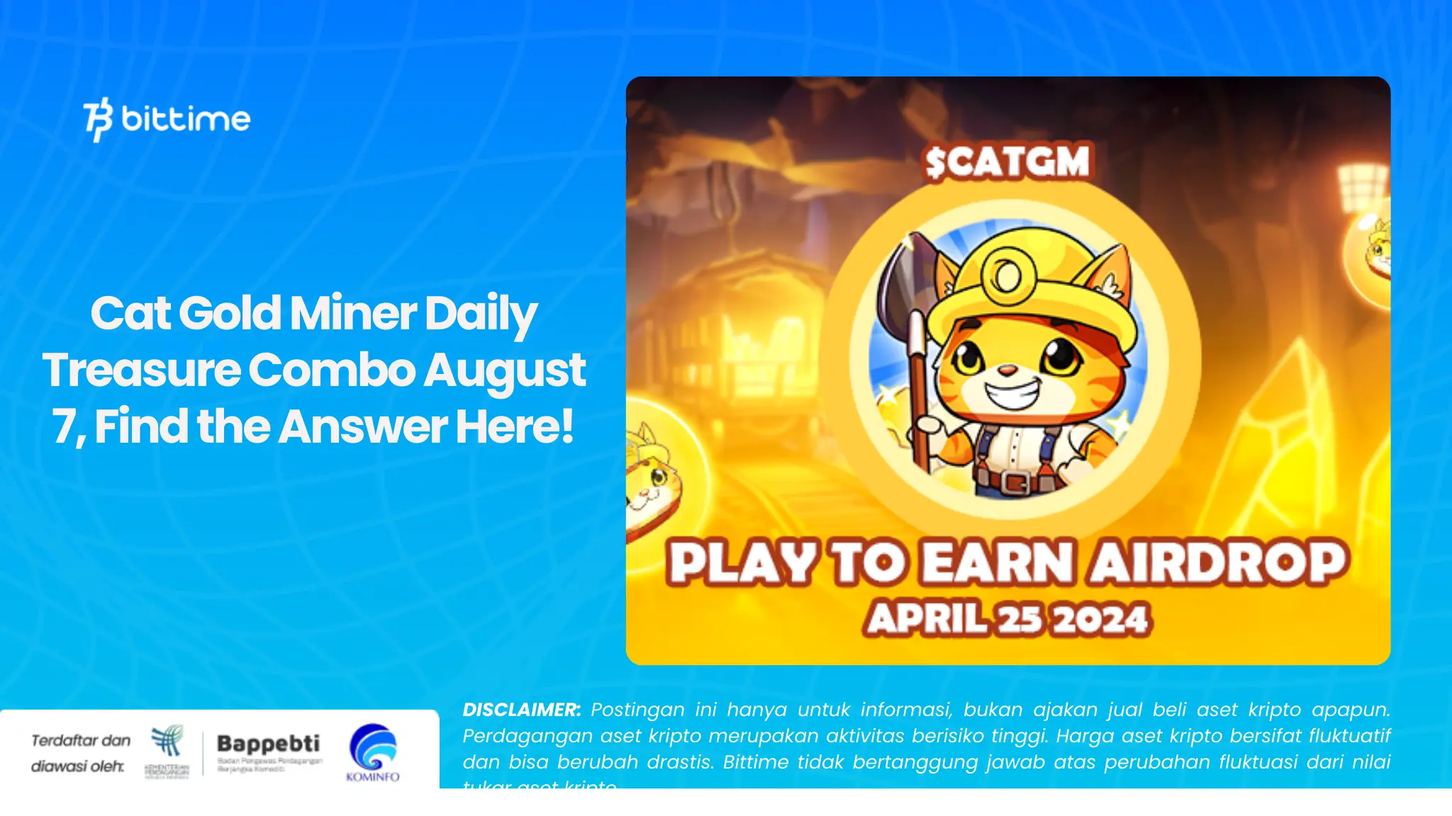 Cat Gold Miner Daily Treasure Combo August 7, Find the Answer Here!