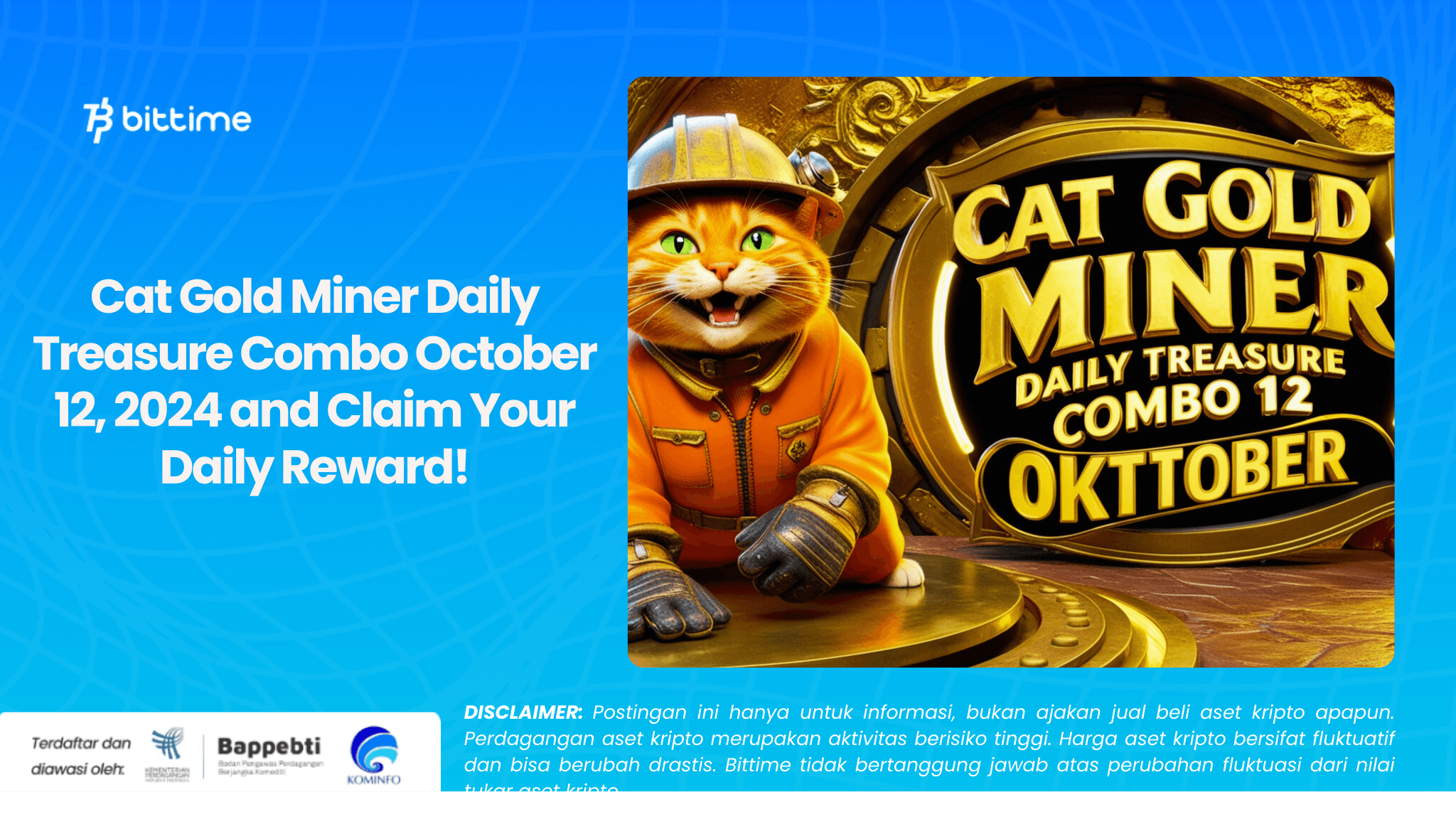 Cat Gold Miner Daily Treasure Combo October 12, 2024 and Claim Your Daily Reward!