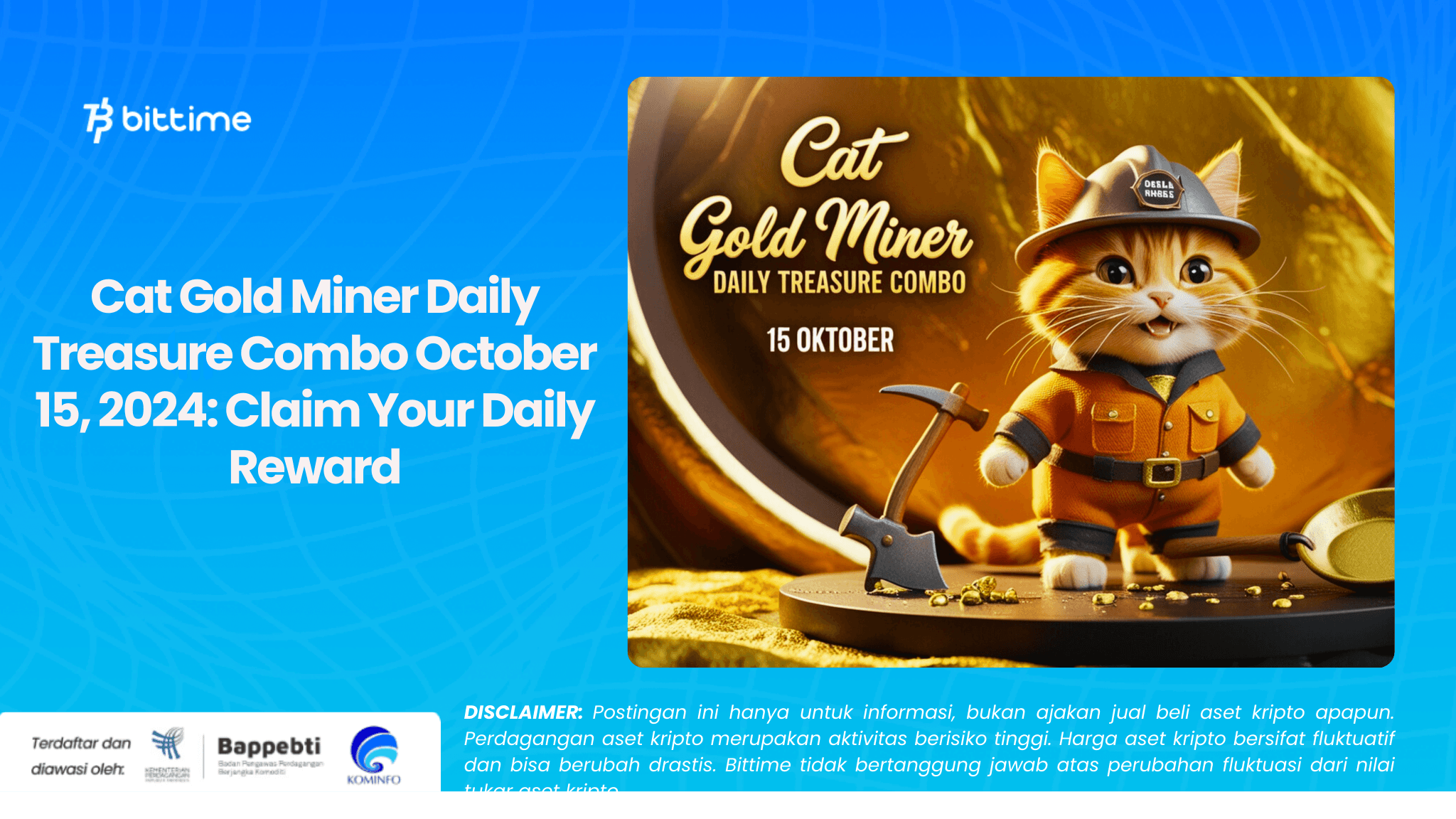 Cat Gold Miner Daily Treasure Combo October 15, 2024: Claim Your Daily Reward