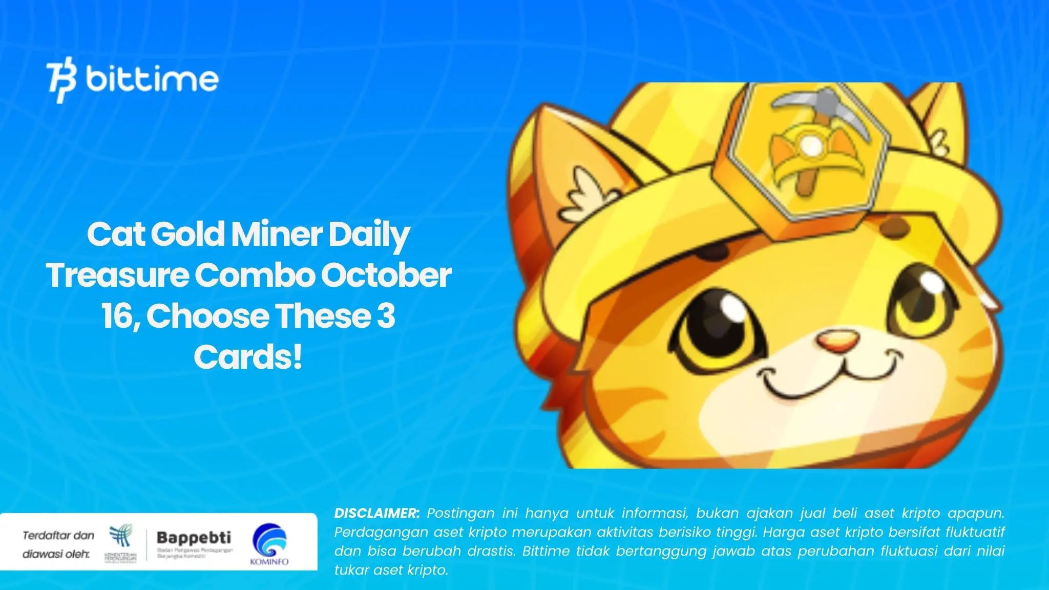 Cat Gold Miner Daily Treasure Combo October 16, Choose These 3 Cards!
