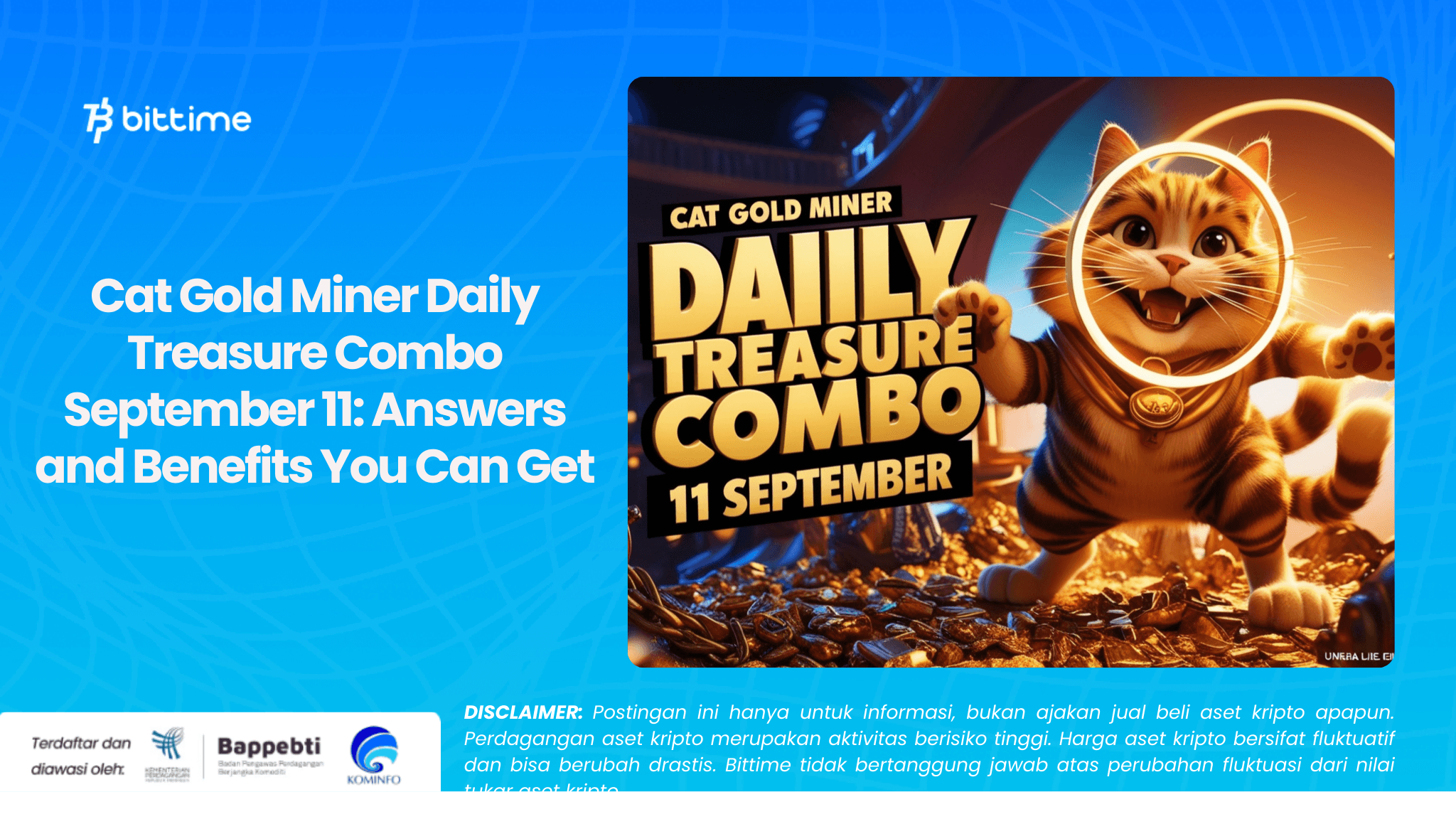 Cat Gold Miner Daily Treasure Combo September 11: Answers and Benefits You Can Get