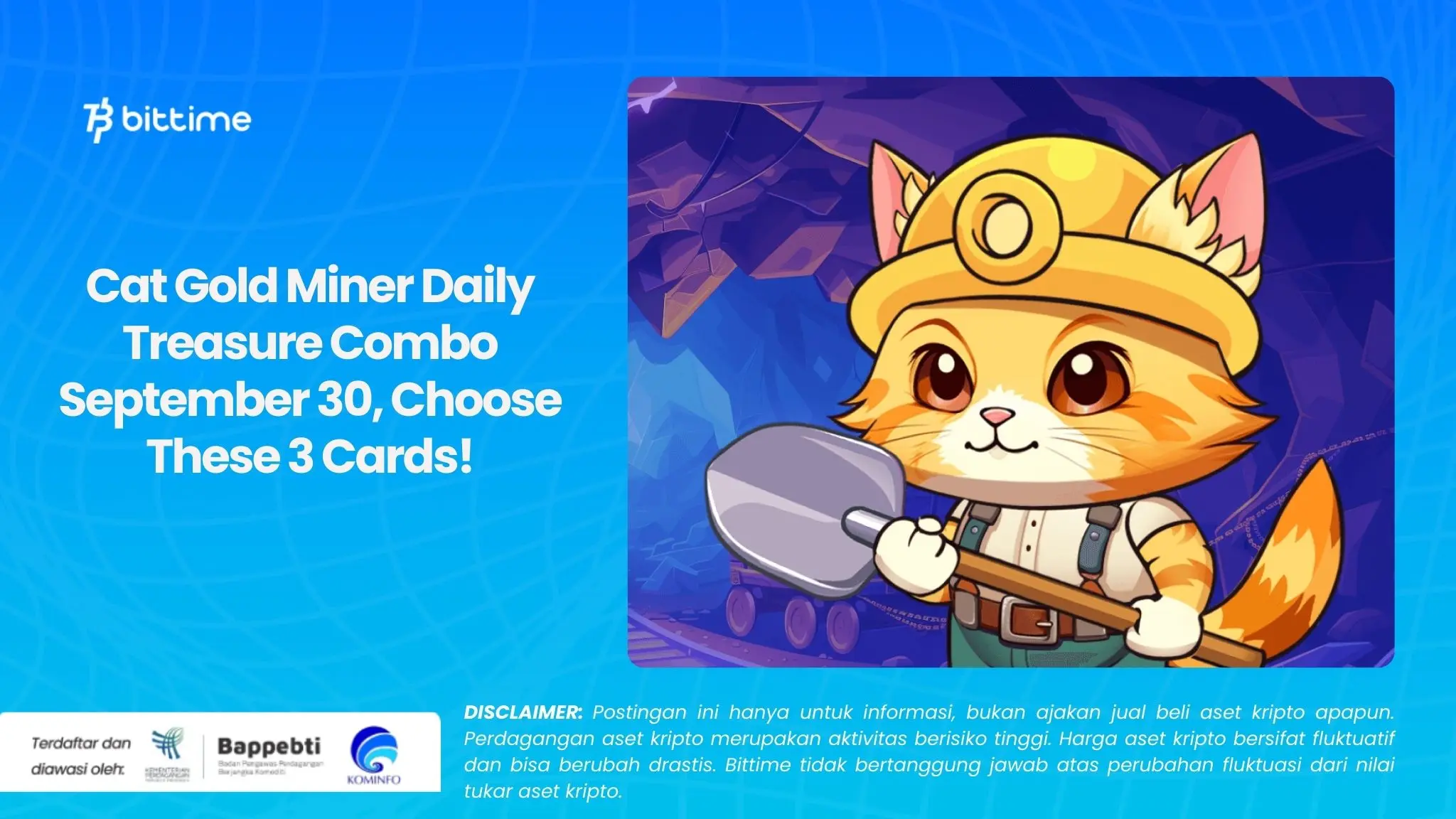 Cat Gold Miner Daily Treasure Combo September 30, Choose These 3 Cards!