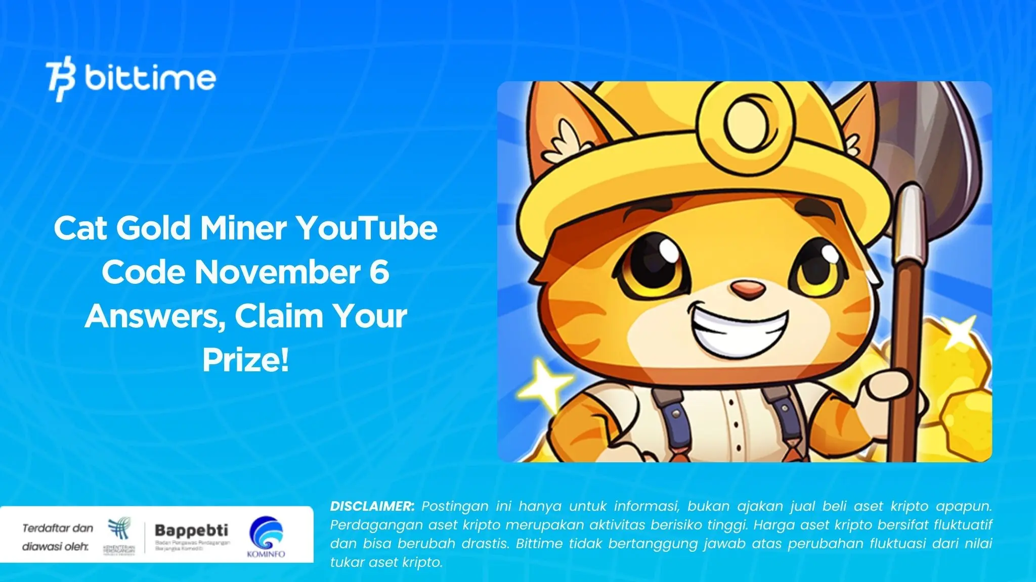 Cat Gold Miner YouTube Code November 6 Answers, Claim Your Prize!