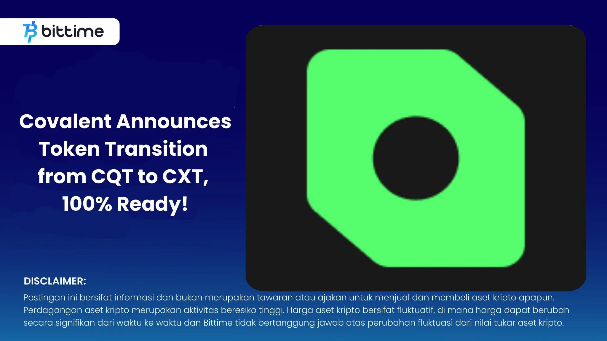 Covalent Token Transition from CQT to CXT