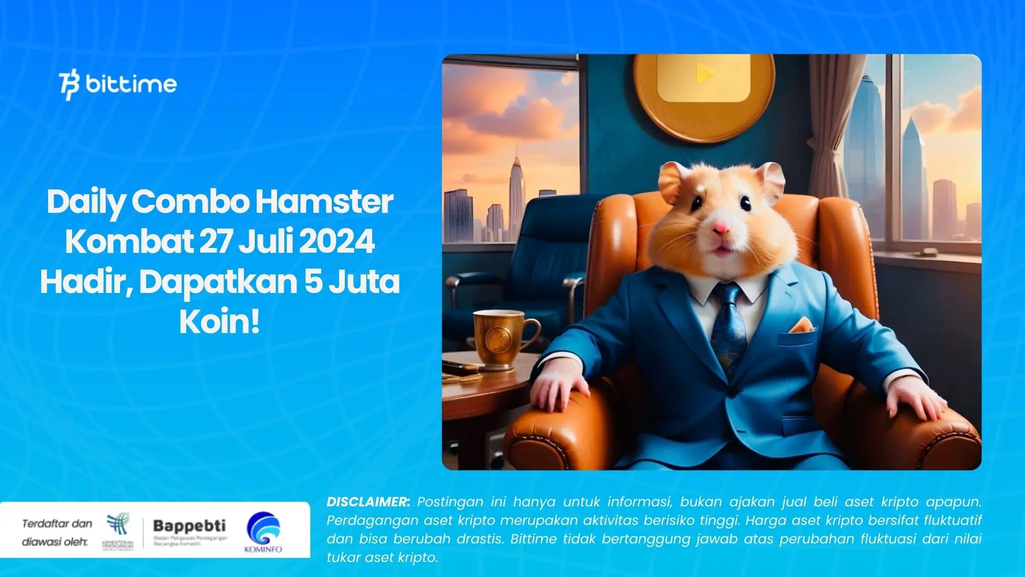 Daily Combo Hamster Kombat 27 Juli 2024 Hadir, Dapatkan 5 Juta Koin!