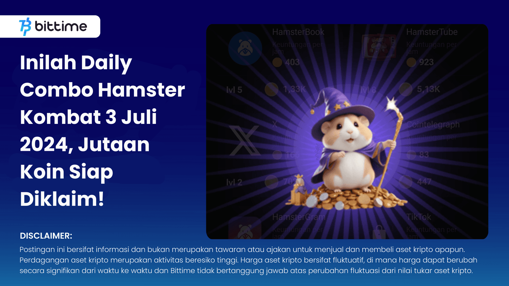 Inilah Daily Combo Hamster Kombat 3 Juli 2024, Jutaan Koin Siap Diklaim!