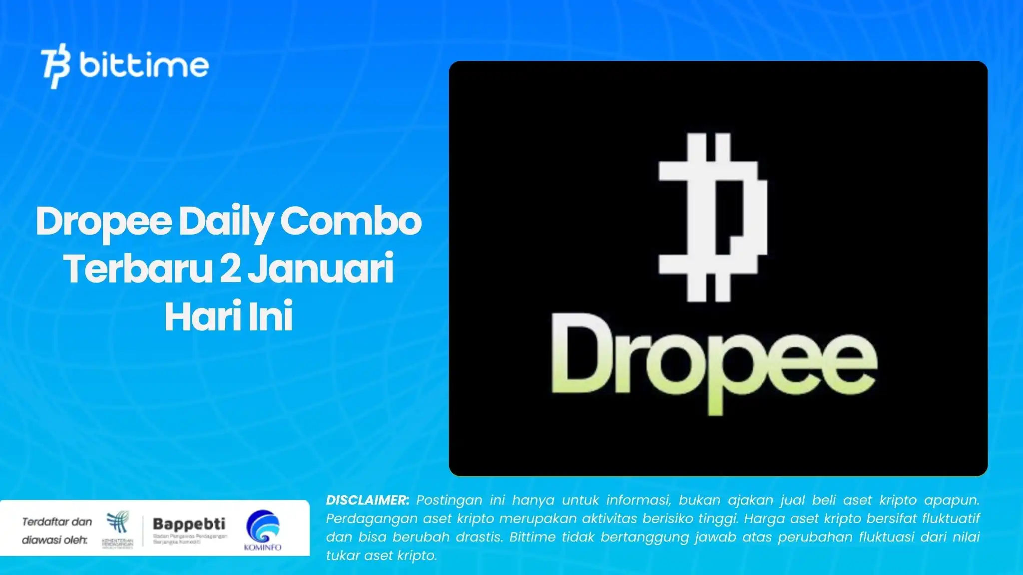 Dropee Daily Combo Terbaru 2 Januari Hari Ini