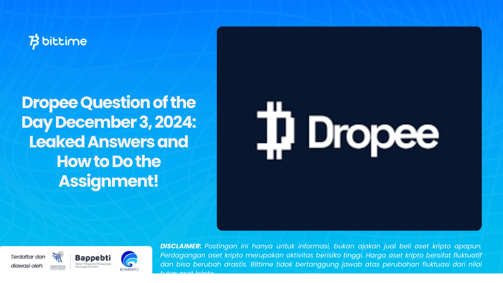 Dropee Question of the Day December 3, 2024: Leaked Answers and How to Do the Assignment!