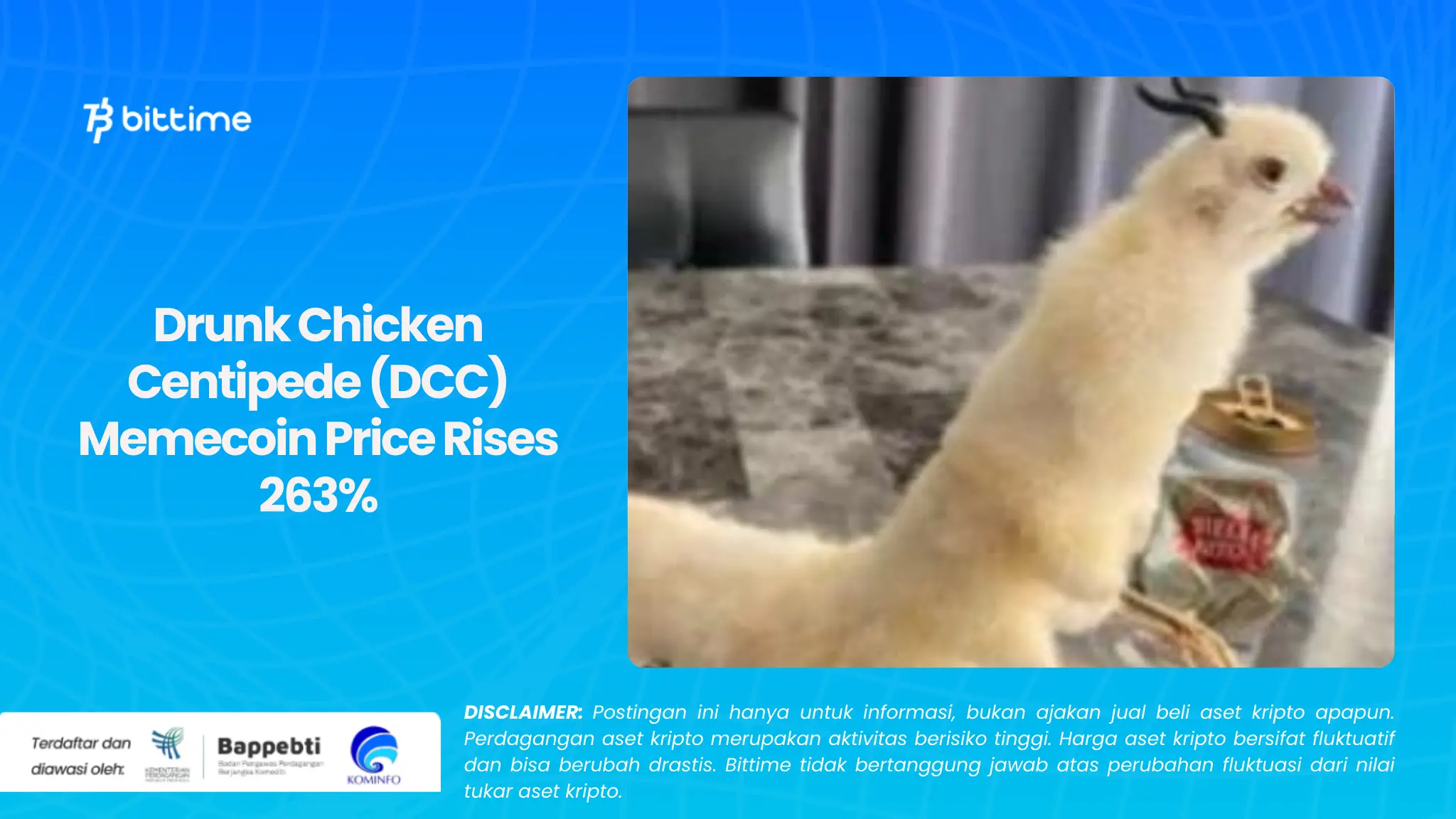 Drunk Chicken Centipede (DCC) Memecoin Price Rises 263%