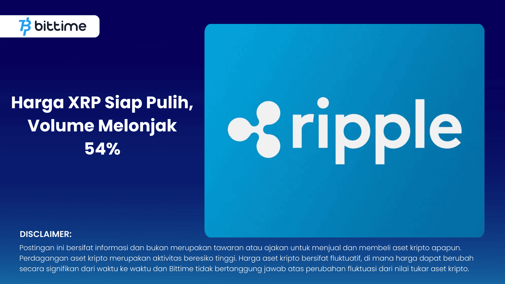 Harga XRP Siap Pulih, Volume Melonjak 54%