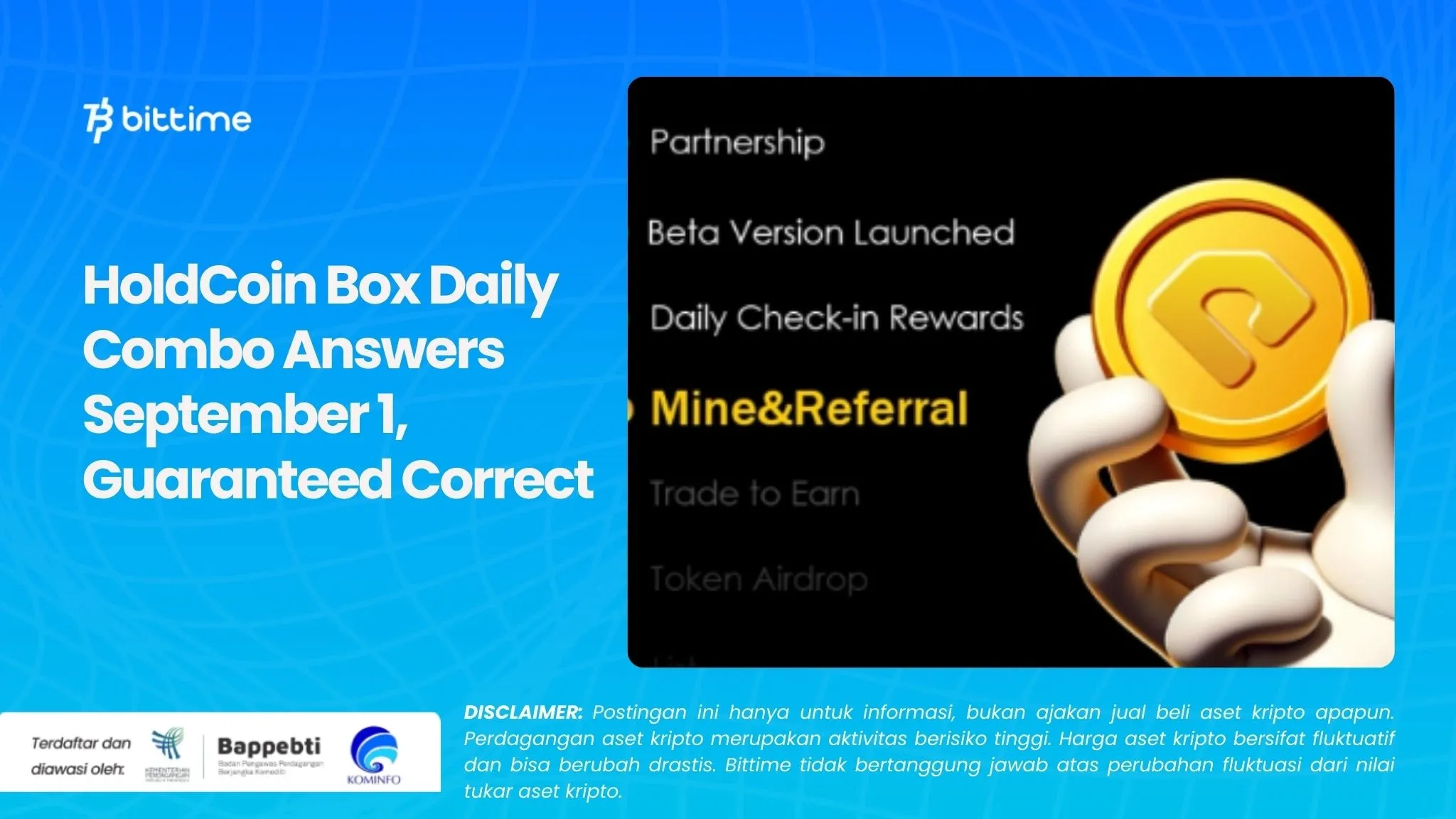 HoldCoin Box Daily Combo Answers September 1, Guaranteed Correct