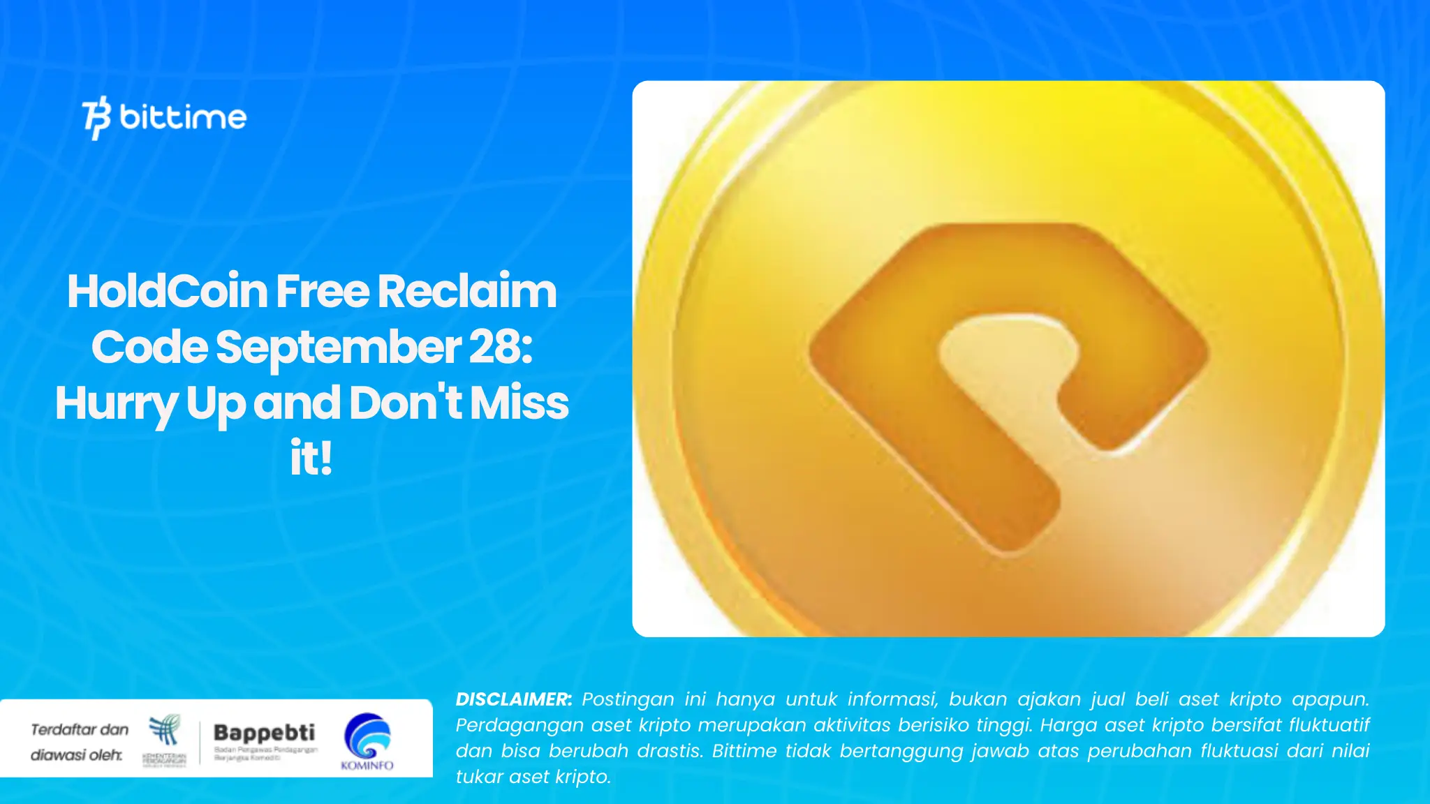HoldCoin Free Reclaim Code September 28: Hurry Up