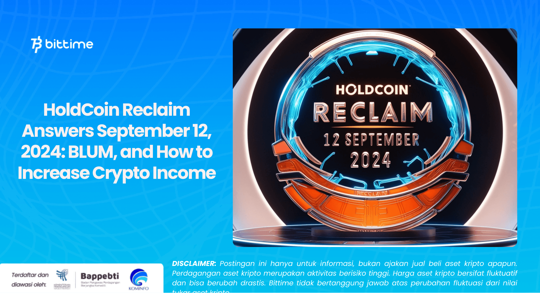 HoldCoin Reclaim Answers September 12, 2024: BLUM, and How to Increase ...