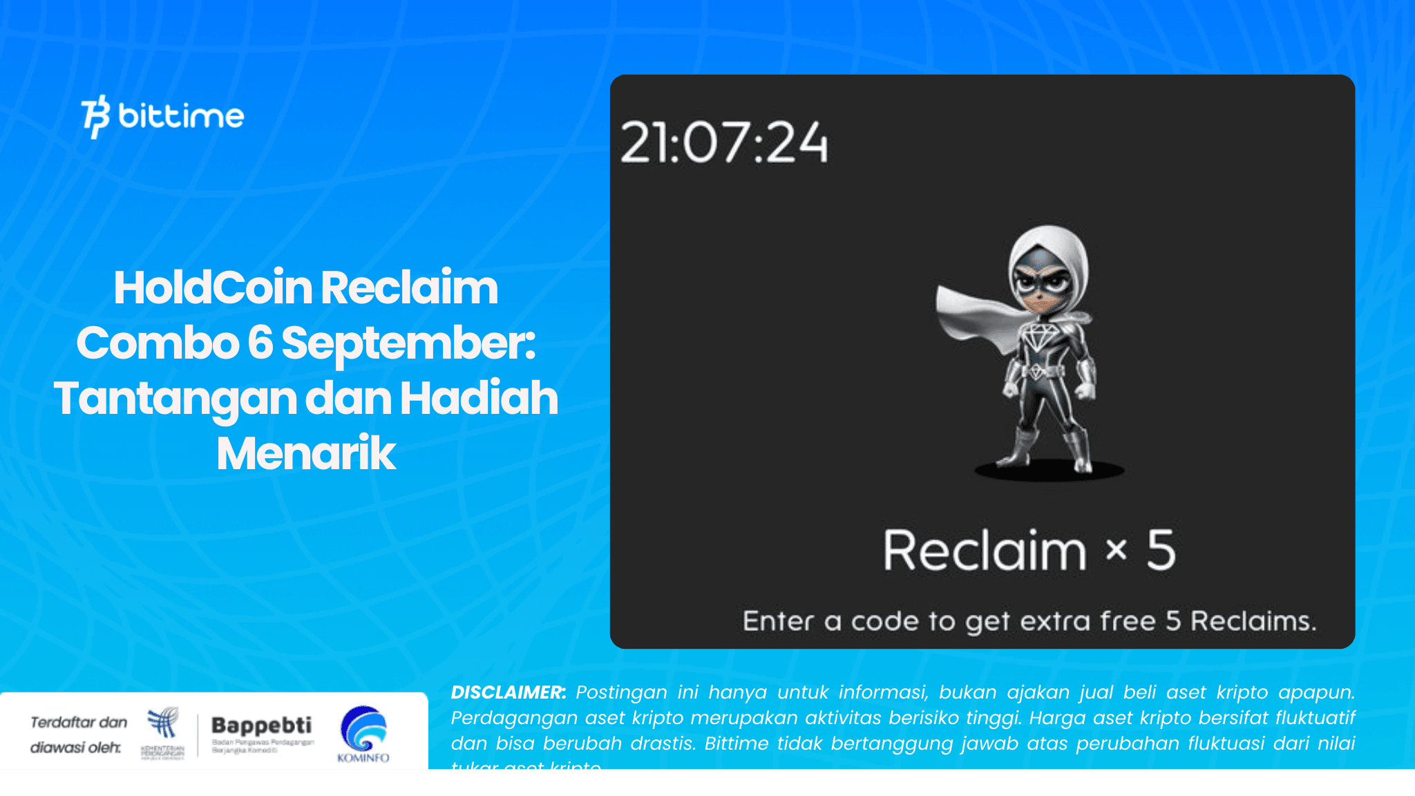 HoldCoin Reclaim Combo 6 September: Tantangan dan Hadiah Menarik