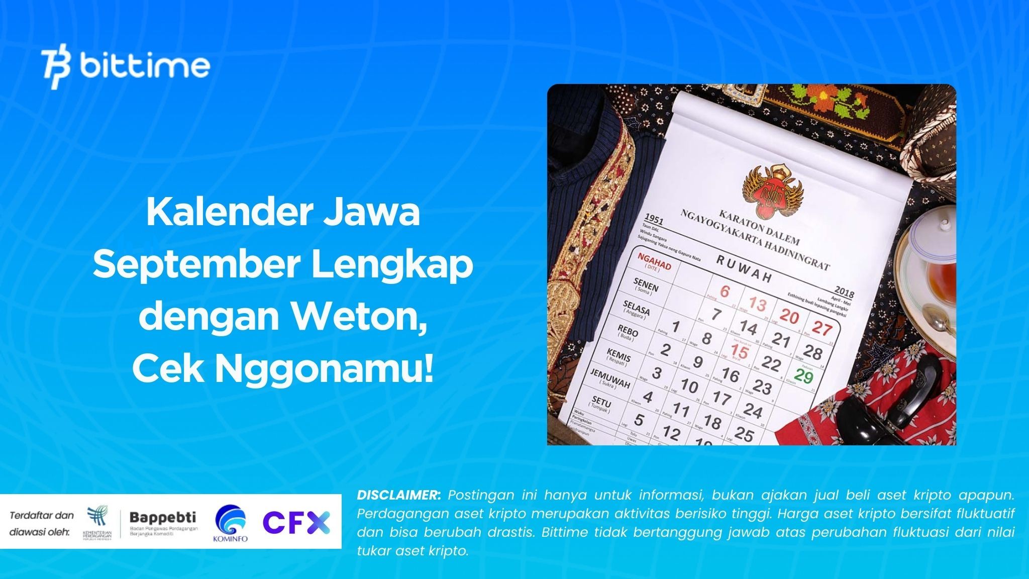 Kalender Jawa September 2025 Lengkap dengan Weton, Neptu, dan Wuku