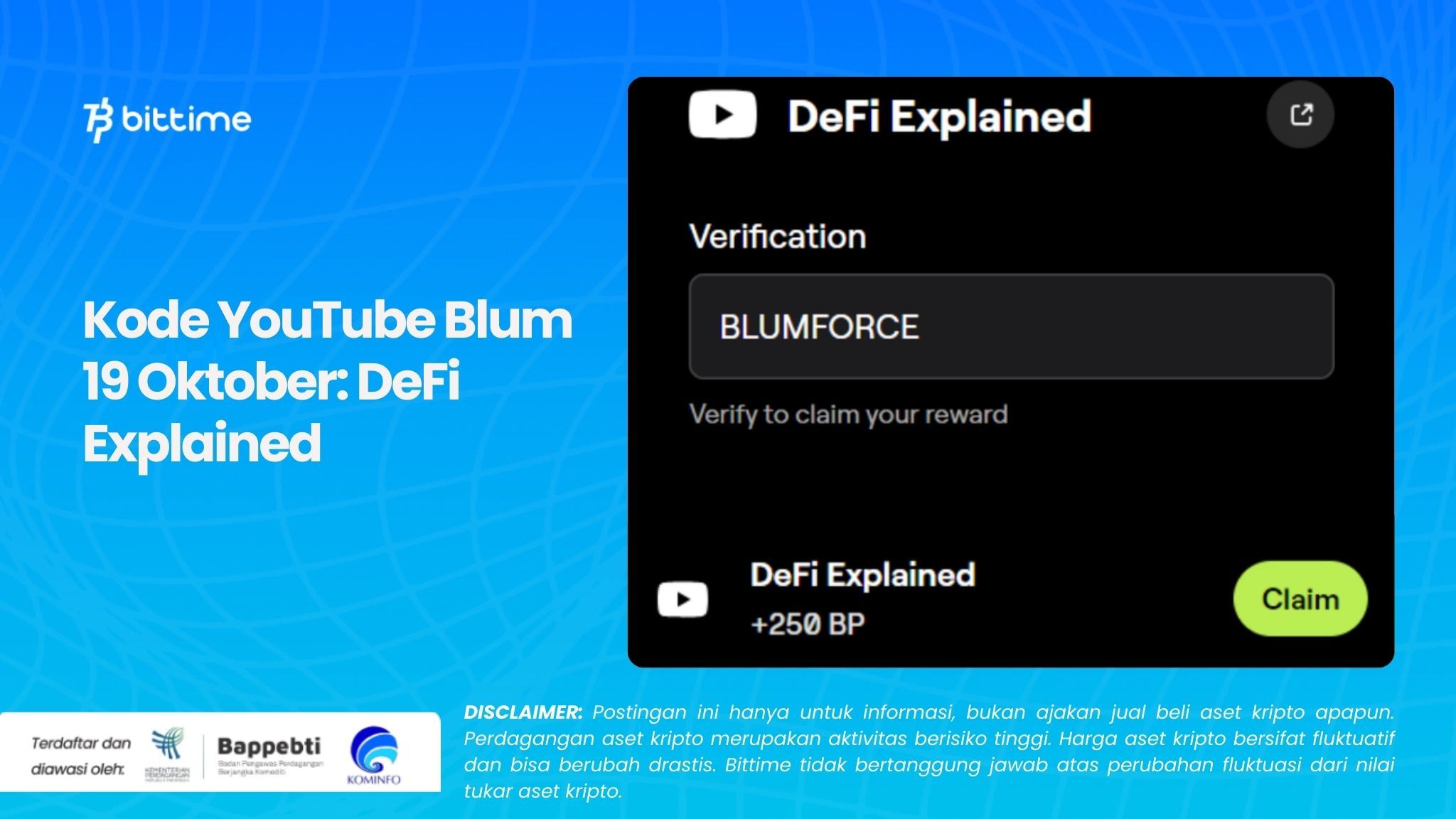 Kode YouTube Blum 19 Oktober: DeFi Explained