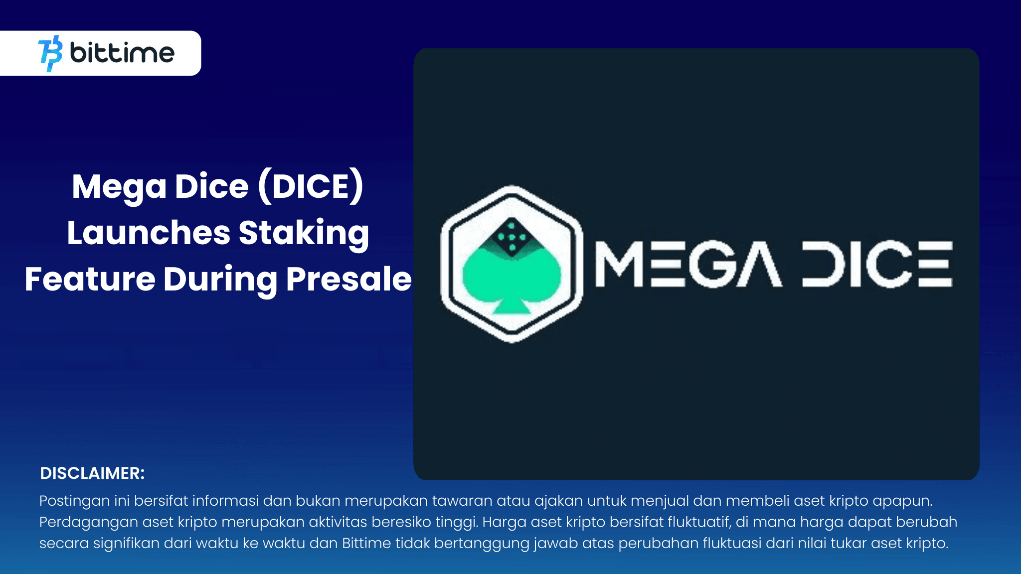 Mega Dice (DICE) Launches Staking Feature During Presale