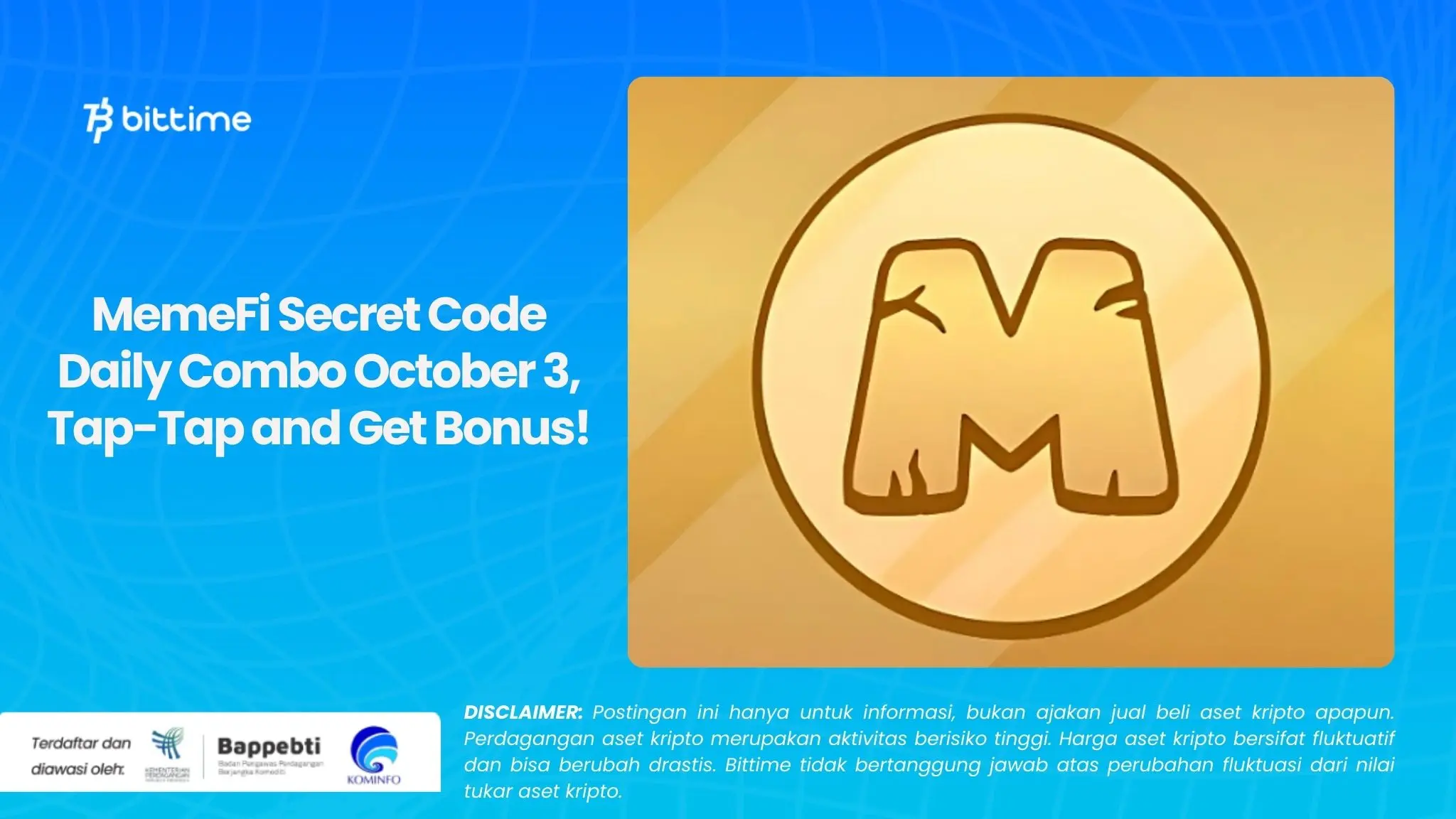 MemeFi Secret Code Daily Combo October 3, Tap-Tap and Get Bonus!