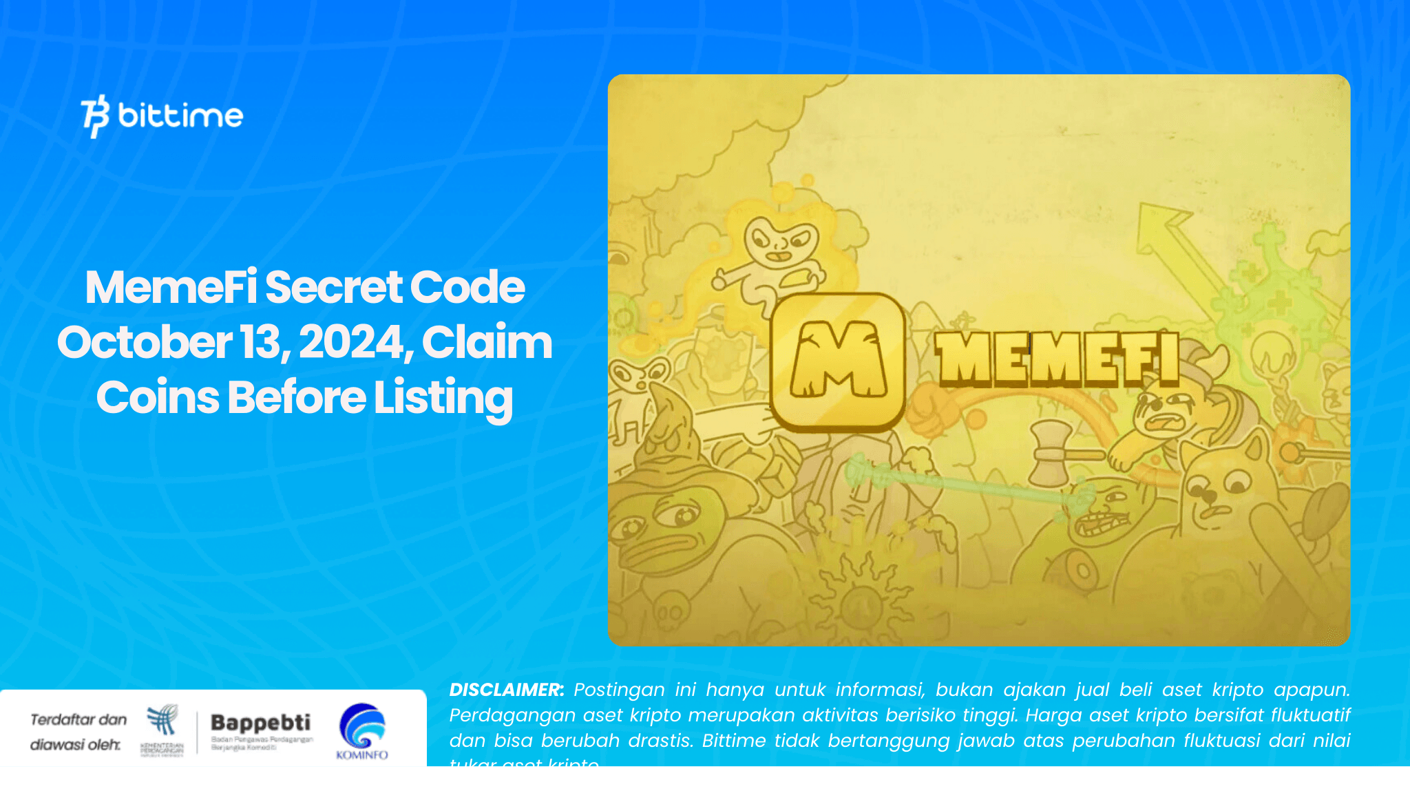 Memefi Secret Code October 13 2024 Claim Coins Before Listing