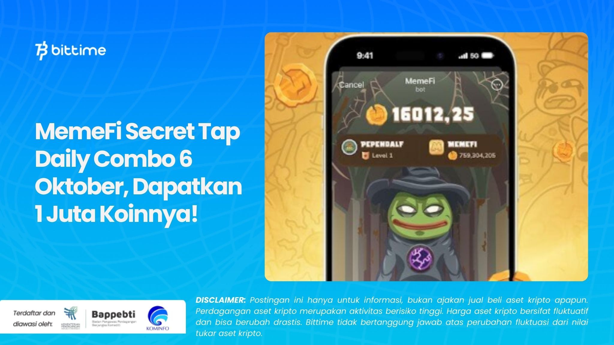 Memefi Secret Tap Daily Combo 6 Oktober Dapatkan 1 Juta