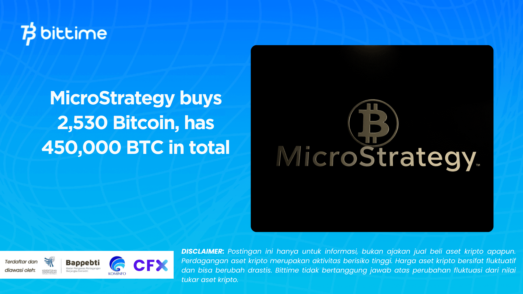 MicroStrategy buys 2,530 Bitcoin, has 450,000 BTC in total