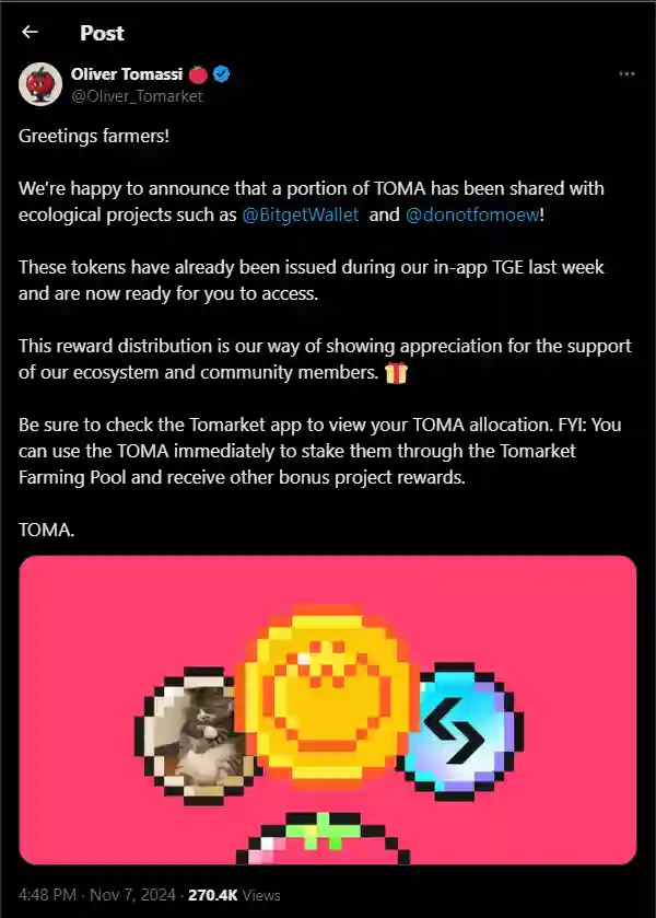 Tomarket Airdrop Players Start Pressing For $TOMA Listing And Its ... Tomarket Airdrop Players Start Pressing For $TOMA Listing And Its ...
