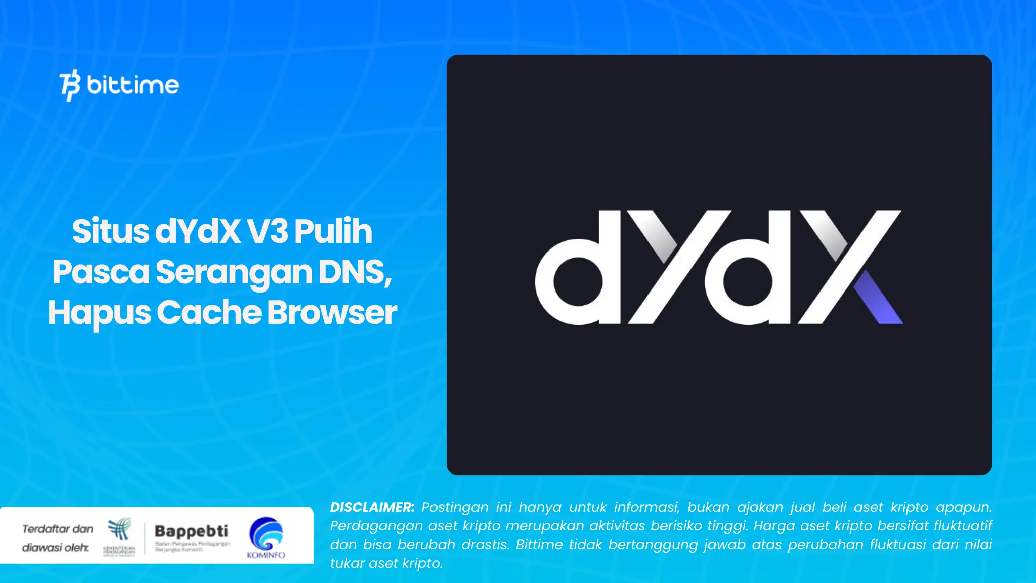 Situs dYdX V3 Pulih Pasca Serangan DNS, Hapus Cache Browser