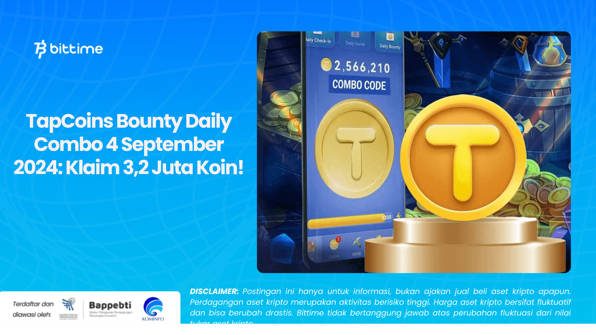 TapCoins Bounty Daily Combo 4 September 2024: