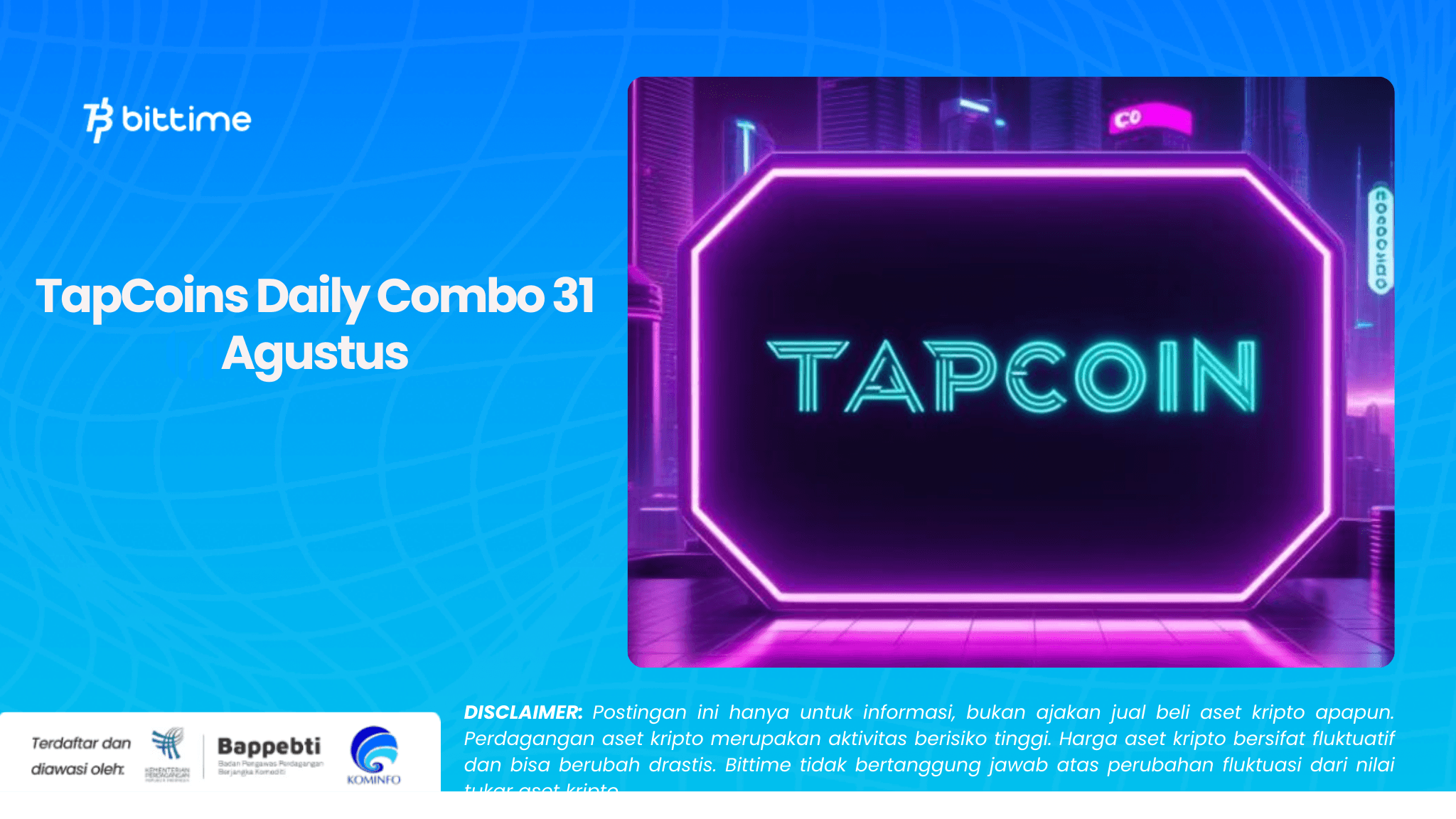 TapCoins Daily Combo 31 Agustus