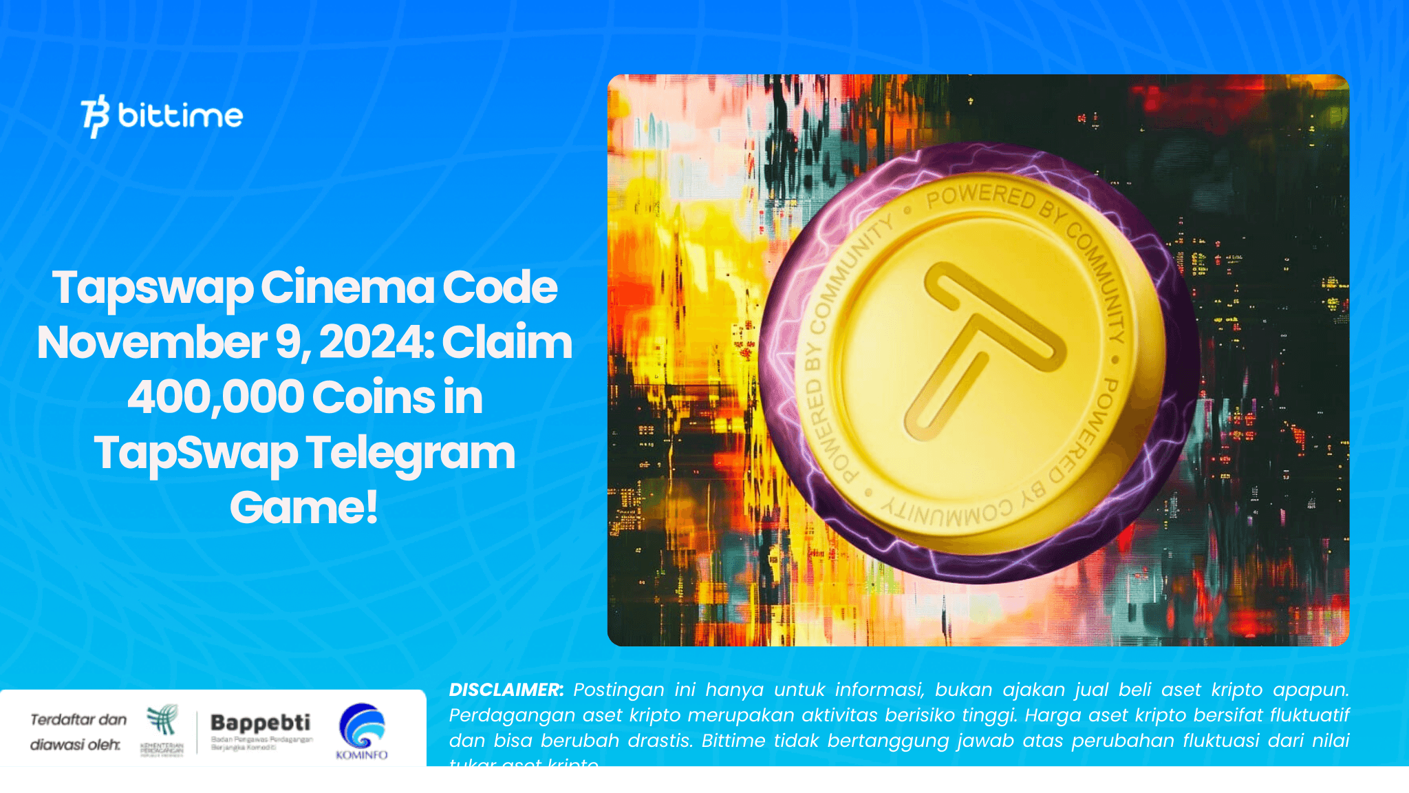 Tapswap Cinema Code November 9, 2024: Claim 400,000 Coins in TapSwap ...