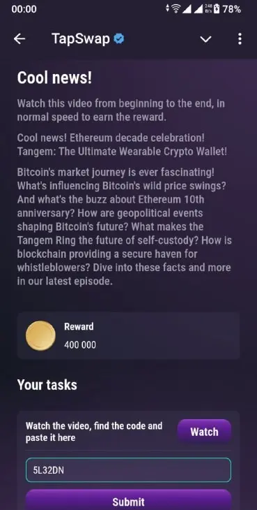 Tapswap Code 4 Agustus 2024, Sekarang Sudah Update!