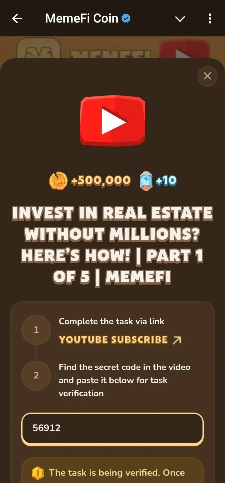 MemeFi Youtube Code October 19: Invest in Real Estate Without Millions ...